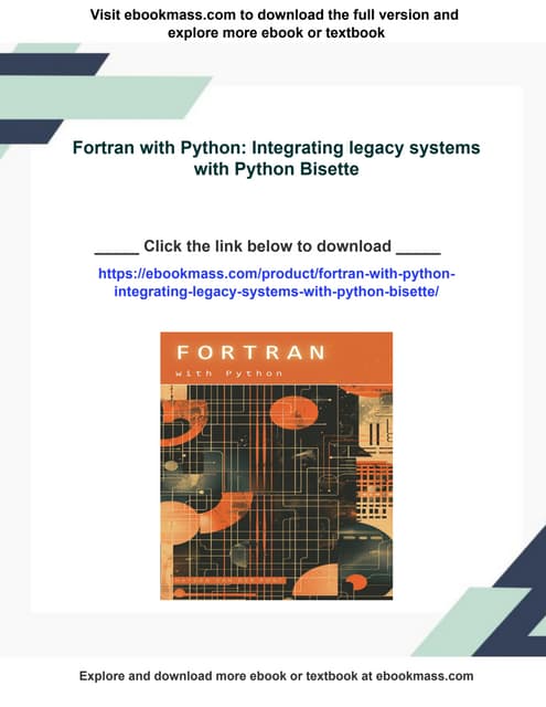 Fortran With Python Integrating Legacy Systems With Python Bisette Pdf