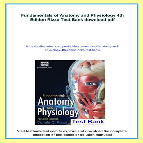 Fundamentals of Anatomy and Physiology 4th Edition Rizzo Test Bank | PDF