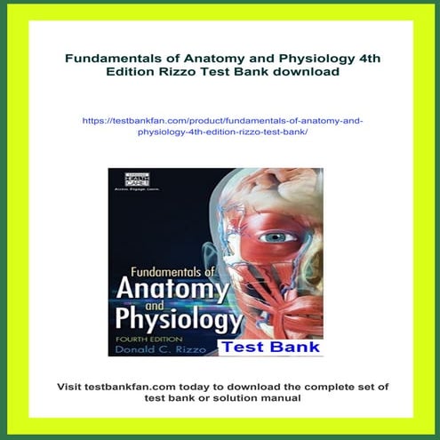 Fundamentals of Anatomy and Physiology 4th Edition Rizzo Test Bank | PDF