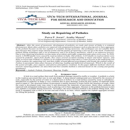 Study on Repairing of Potholes | PDF