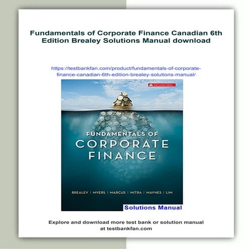Fundamentals of Corporate Finance Canadian 6th Edition Brealey Solutions Manual | PDF
