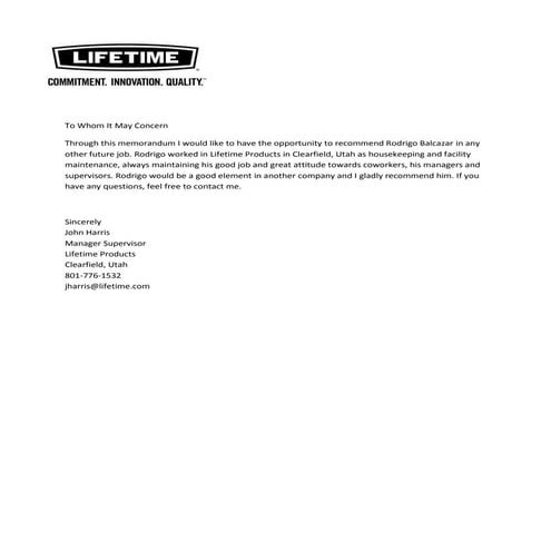 Lifetime Letter | PDF