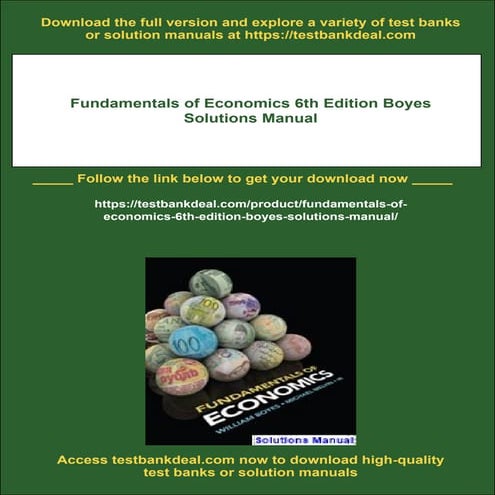 Fundamentals of Economics 6th Edition Boyes Solutions Manual | PDF
