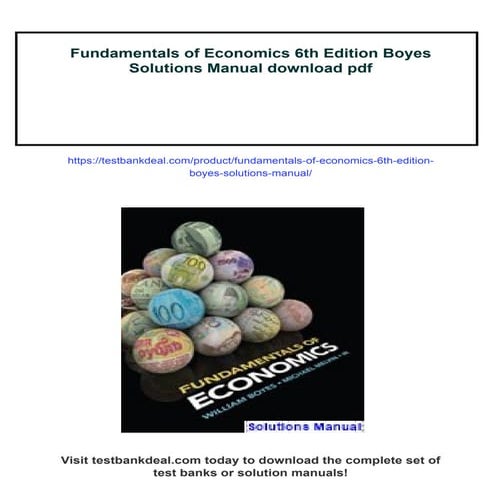Fundamentals of Economics 6th Edition Boyes Solutions Manual | PDF