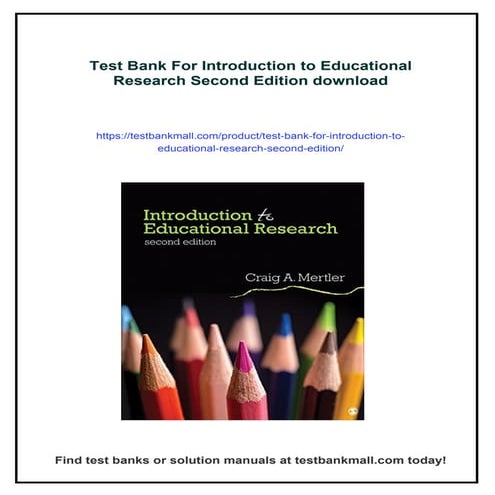 Test Bank For Introduction to Educational Research Second Edition | PDF