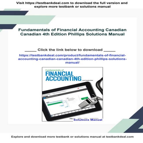Fundamentals of Financial Accounting Canadian Canadian 4th Edition ...