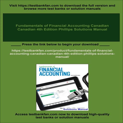 Fundamentals of Financial Accounting Canadian Canadian 4th Edition ...