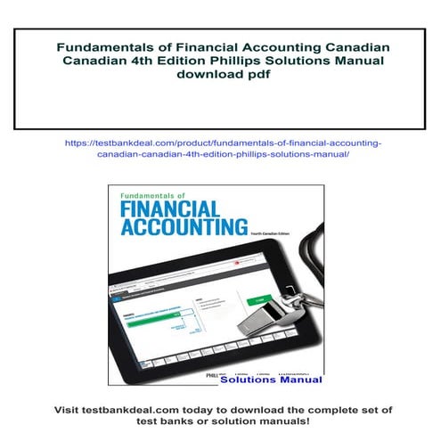 Fundamentals of Financial Accounting Canadian Canadian 4th Edition ...