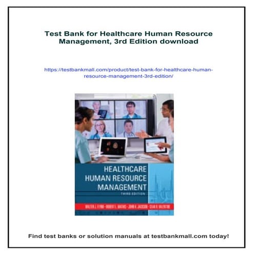 Test Bank for Healthcare Human Resource Management, 3rd Edition | PDF