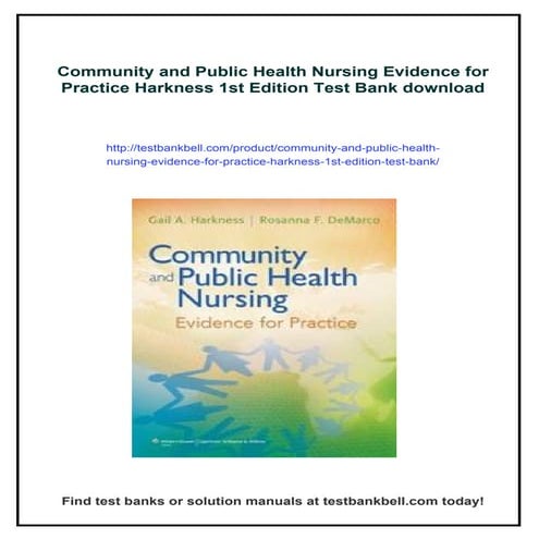 Community and Public Health Nursing Evidence for Practice Harkness 1st ...