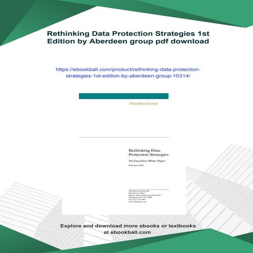 Rethinking Data Protection Strategies 1st Edition by Aberdeen group | PDF