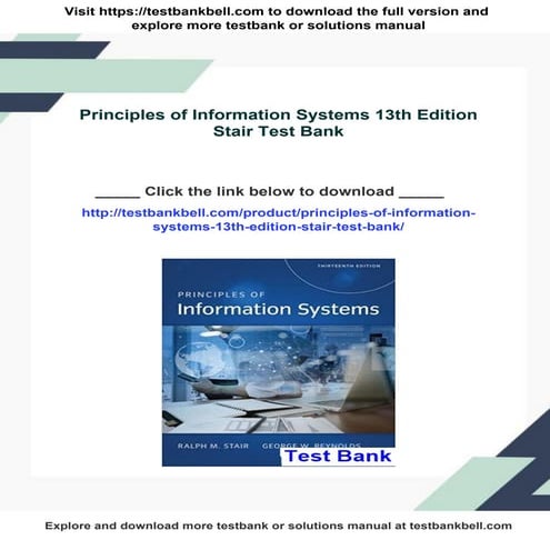 Principles of Information Systems 13th Edition Stair Test Bank | PDF