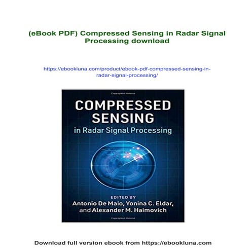 (eBook PDF) Compressed Sensing in Radar Signal Processing | PDF