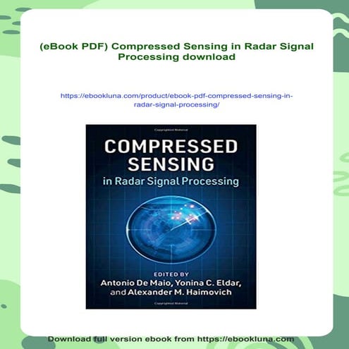 (eBook PDF) Compressed Sensing in Radar Signal Processing | PDF