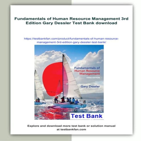 Fundamentals of Human Resource Management 3rd Edition Gary Dessler Test ...