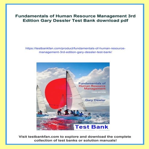 Fundamentals of Human Resource Management 3rd Edition Gary Dessler Test ...