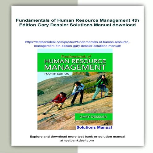 Fundamentals of Human Resource Management 4th Edition Gary Dessler Solutions Manual | PDF