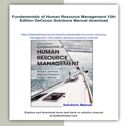 Fundamentals of Human Resource Management 12th Edition DeCenzo Solutions Manual | PDF