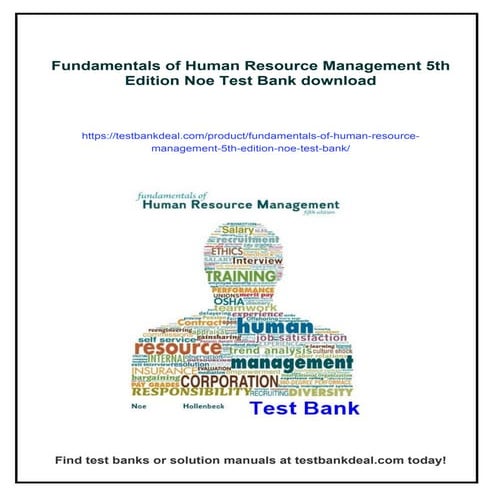 Fundamentals of Human Resource Management 5th Edition Noe Test Bank | PDF