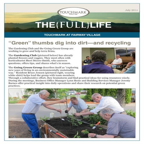Touchmark at Meadow Lake Village - March 2014 Newsletter | PDF