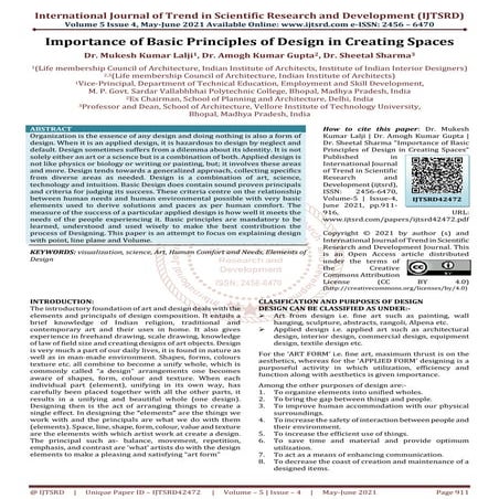 Importance of Basic Principles of Design in Creating Spaces | PDF