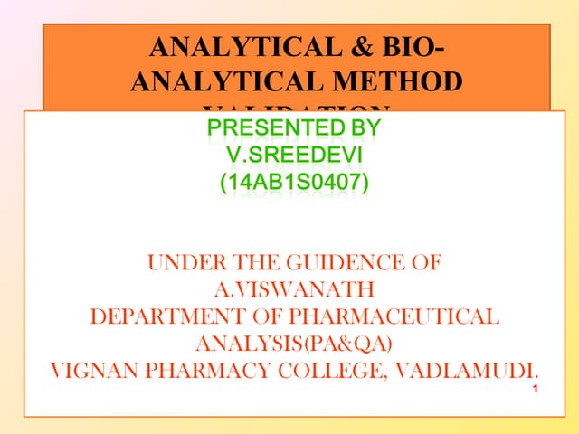 analytical method validation and validation of hplc | PPT