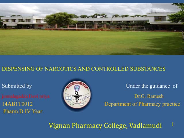 NARCOTICS- POLICY AND PROCEDURES FOR ITS USE | PPTX