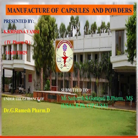 14ab1t0029 manufacture of capsules and powders | PPT