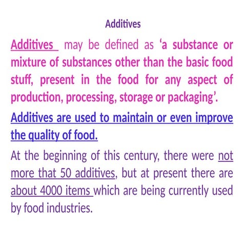 14 Additives and types and classification of additives | PPT