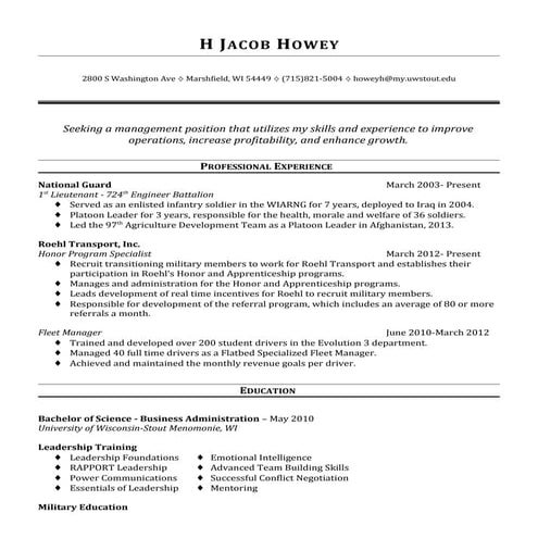 Howey Resume | DOC | Business | Business and Finance