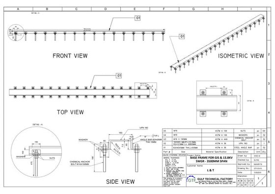 BASE FRAME FOR GIS & 13.8KV SWGR-900MM | PPT