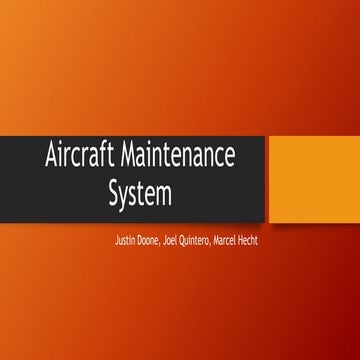 Aircraft Maintenance System | PPTX