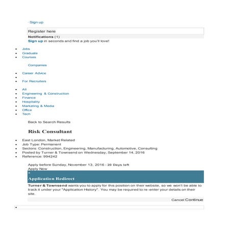 Turner & Townsend Risk Consultant | PDF