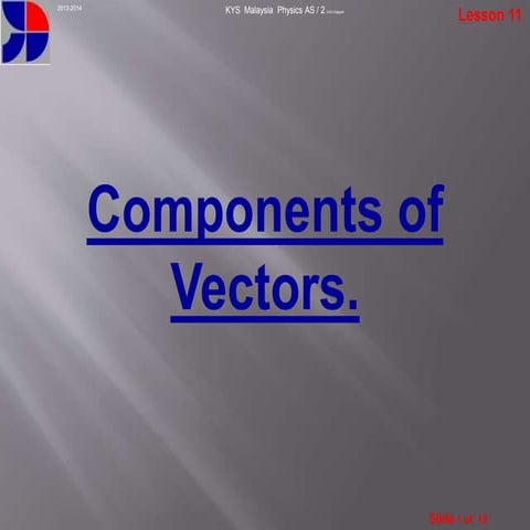 Ls 11 Components of vectors | PPT