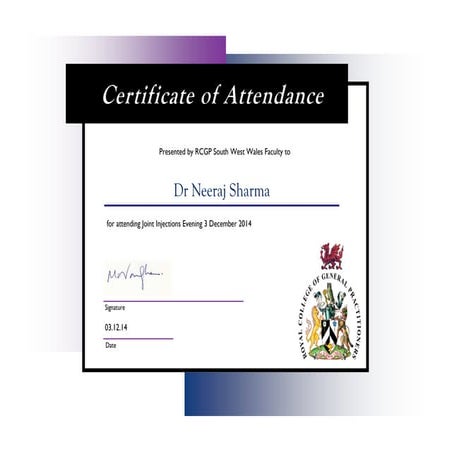 Certificate 031214_joint inection | PDF