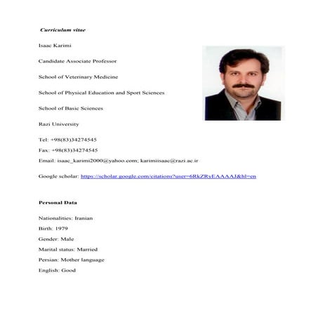 Dr Isaac Karimi CV | PDF