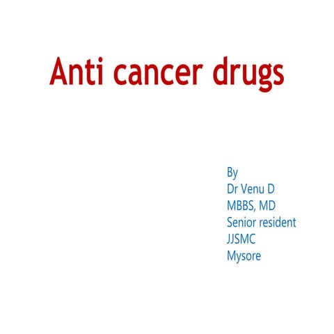 Anti cancer drugs | PPTX