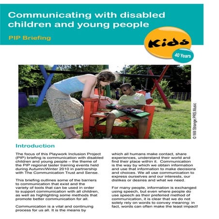 PIP_Communicating with disabled children and young people | PDF
