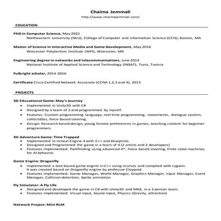 CV Chaima Jemmali | PDF