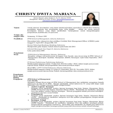 CV Christy DM | DOCX