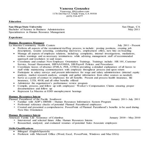 Vanessa Gonzalez Resume 2015 | DOCX