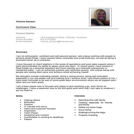 CV Victoria Dawson LinkedIn | PDF