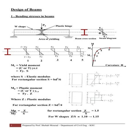 14-Design of Beam (Steel Structural Design & Prof. Shehab Mourad) | PDF