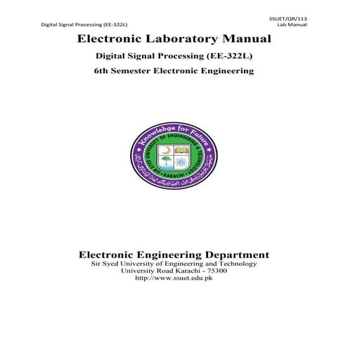 DSP Spring 2023 Lab Manual for spring 2023 | PDF