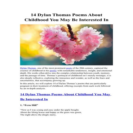 14 Dylan Thomas Poems About Childhood You May Be Interested In.docx