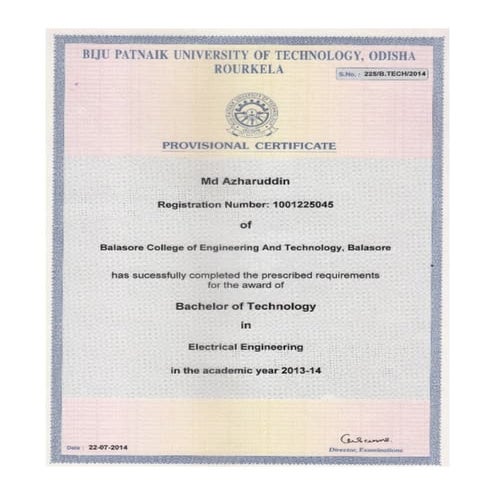 B.tech provisonal certificate | PDF