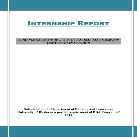 Internship Report-FBS, DU (HMT) | PDF