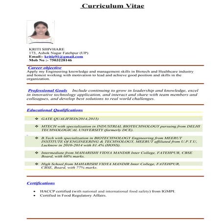 Resume kriti | PDF
