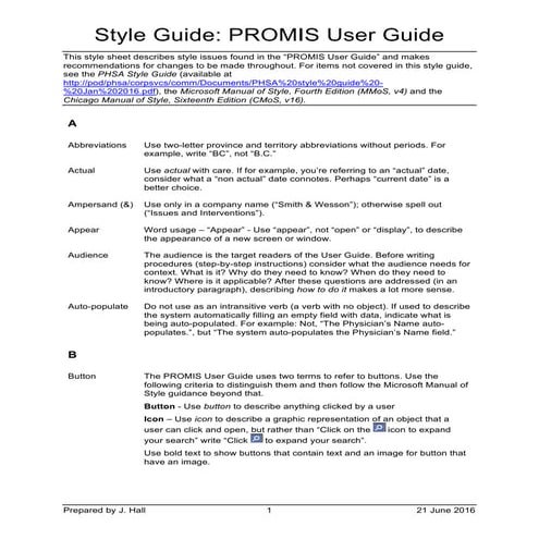 PROMIS Style Guide | PDF