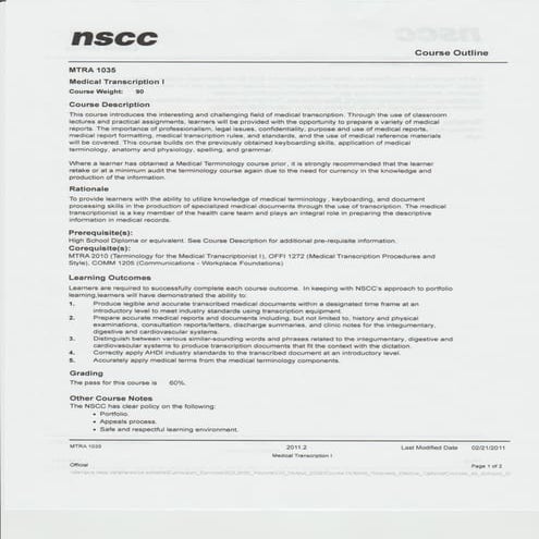 Medical Transcription I | PDF